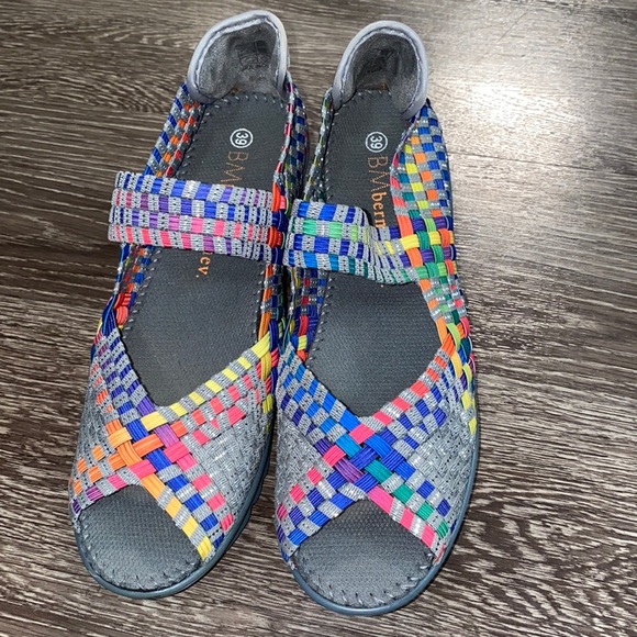 bernie mev. | Shoes | Bernie Mev Halle Pullon Open Toe Wedge | Poshmark